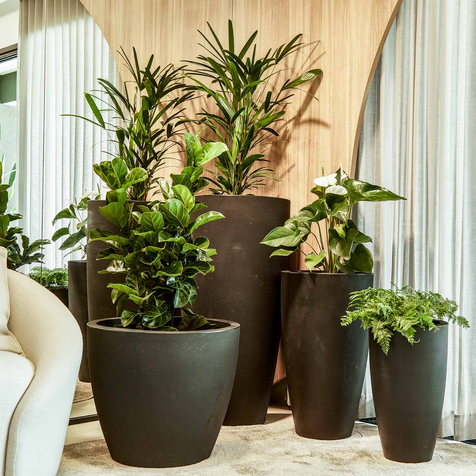 KIT DE 4 VASOS VIETNAMITA PRETO ABSOLUTO - Vasap Design